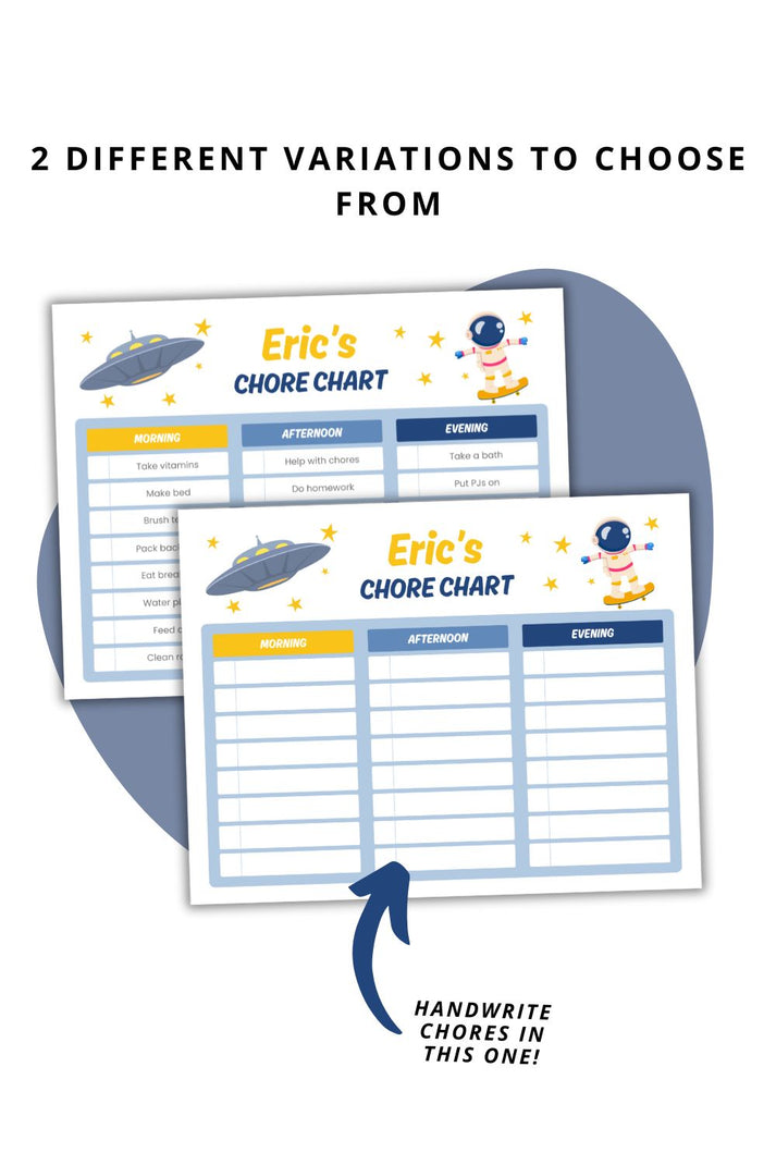 Editable Space Chore Chart – Mama Kenna