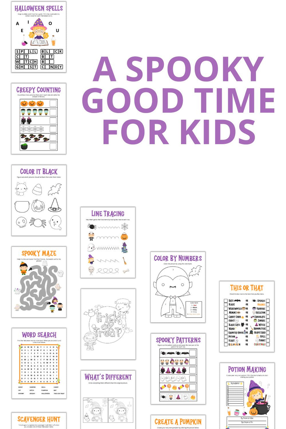 Printable Halloween Activity Book for Kids – Mama Kenna